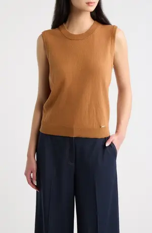 TAHARI ASL Cotton Blend Sweater Vest