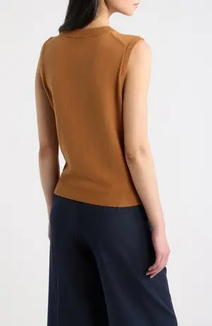 TAHARI ASL Cotton Blend Sweater Vest