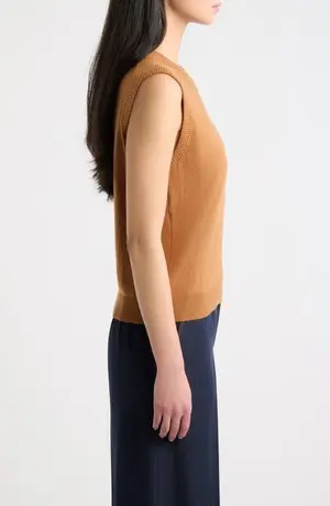 TAHARI ASL Cotton Blend Sweater Vest