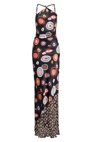 Staud Charli Print Sleeveless Stretch Silk Maxi Dress