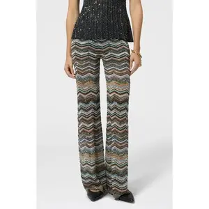 Missoni Sequin Metallic Zigzag Stripe Sweater Pants