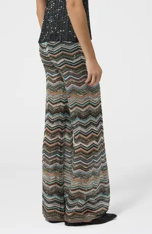 Missoni Sequin Metallic Zigzag Stripe Sweater Pants