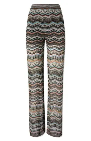 Missoni Sequin Metallic Zigzag Stripe Sweater Pants