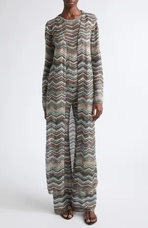 Missoni Zigzag Sequin Knit Wide Leg Pants