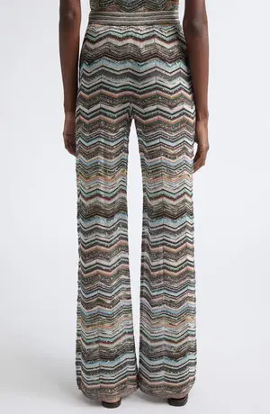 Missoni Zigzag Sequin Knit Wide Leg Pants