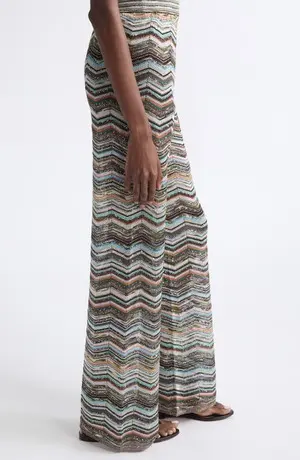 Missoni Zigzag Sequin Knit Wide Leg Pants