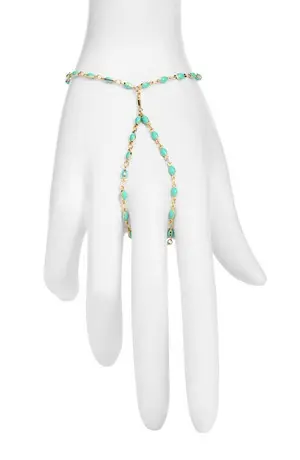 HOUSE OF OLIA Tutsi Enamel 14k -filled Hand Chain - Gold