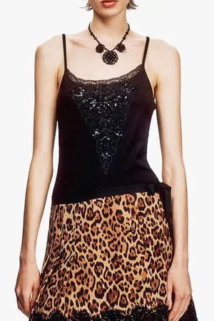 Anna Sui Deco Tees Camisole - Black