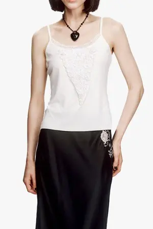 Anna Sui Deco Tees Camisole - White
