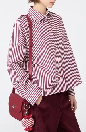 Max Mara Striped Cotton Shirt - Bordeaux