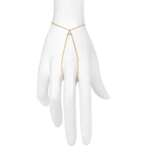 SET & STONES Teagan Hand Chain With Cubic Zirconia In 14k Fill - Gold