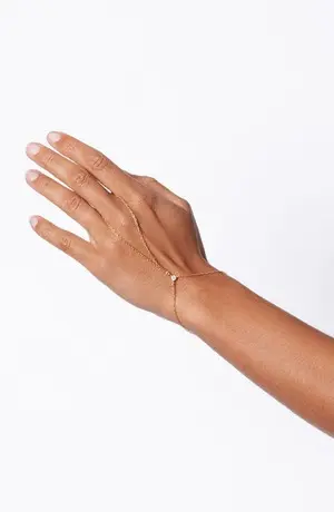 SET & STONES Teagan Hand Chain With Cubic Zirconia In 14k Fill
