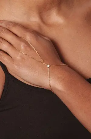 SET & STONES Teagan Hand Chain With Cubic Zirconia In 14k Fill