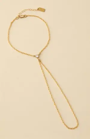 SET & STONES Teagan Hand Chain With Cubic Zirconia In 14k Fill