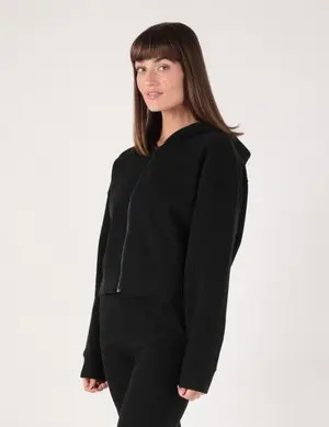 GLYDER High Set Zip Up Cropped Hoodie