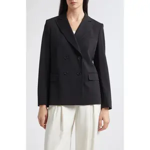 Max Mara Colibri Double Breasted Jersey Blazer - Black