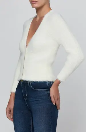 L'Agence Agathe Fuzzy Cropped Cardigan