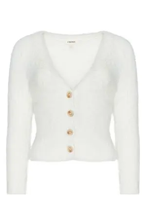 L'Agence Agathe Fuzzy Cropped Cardigan