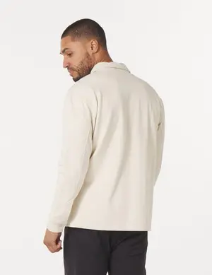 GLYDER Trek Button Front Shirt - Oatmilk