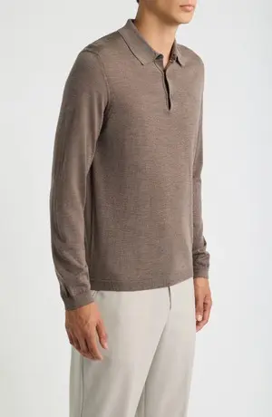JACK VICTOR Wool & Silk Long Sleeve Polo
