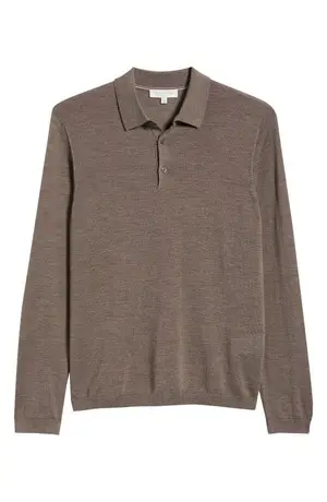 JACK VICTOR Wool & Silk Long Sleeve Polo