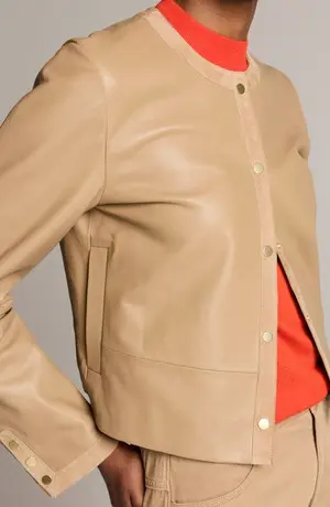 Vince Cropped Leather Jacket