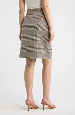 TAHARI ASL Plaid Pencil Skirt