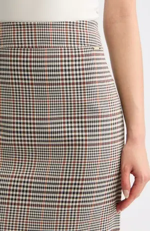 TAHARI ASL Plaid Pencil Skirt