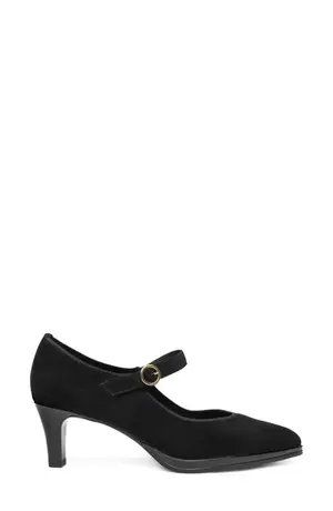 ARA Suede Mary Jane Pumps With Buckle Strap