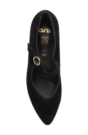 ARA Suede Mary Jane Pumps With Buckle Strap