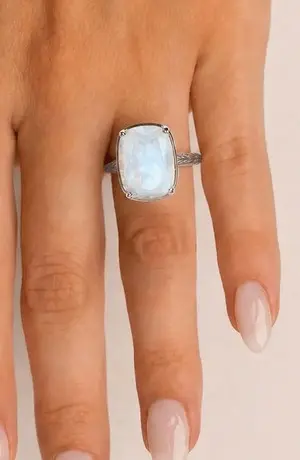 Sterling Forever Sterling Elongated Cushion Stone Ring - Silver