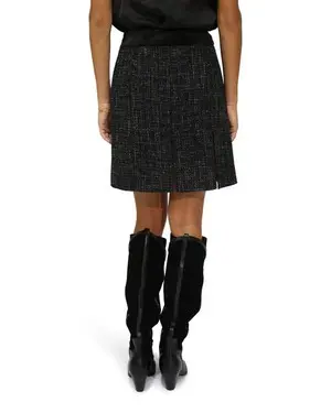 BELLE & BLOOM Set Me Free Tweed Skirt - Black