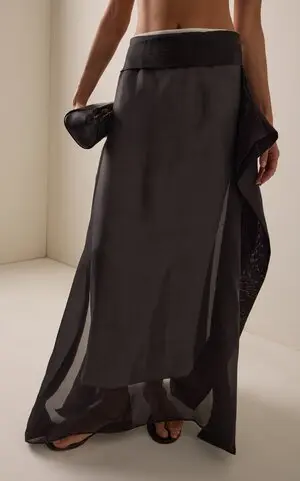 SLOAN Exclusive Cascade Chiffon Midi Skirt