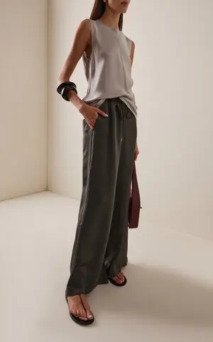 ALL THREE Carine Silk Tank - Light Grey
