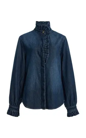 DL1961 Dl Aura Ruffle Denim Shirt