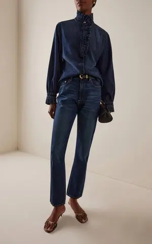 DL1961 Dl Aura Ruffle Denim Shirt