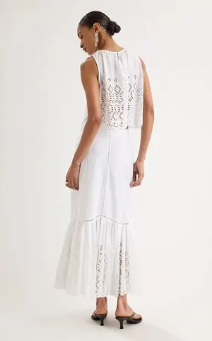 Merlette Adela Cotton Eyelet Skirt