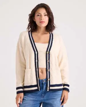 Volcom Boyfriend Cardigan With Y-neck And Patch Pockets