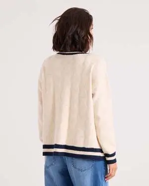 Volcom Boyfriend Cardigan With Y-neck And Patch Pockets