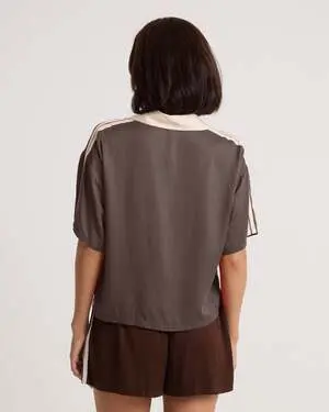 Volcom Cropped Button-up Shirt With Contrast Trim