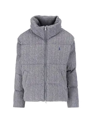 Polo Ralph Lauren Down Jacket In Wool And Cashmere
