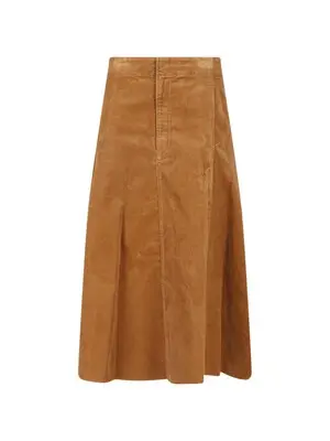 Polo Ralph Lauren Corduroy Midi Skirt - Brown
