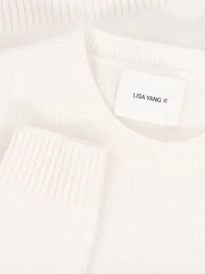 LISA YANG Mable" Cashmere Crew Neck Sweater - White