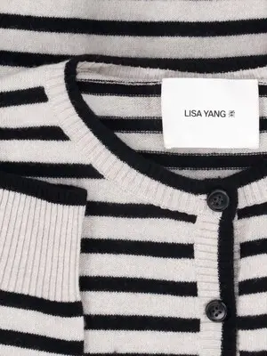 LISA YANG Striped Cashmere Cardigan