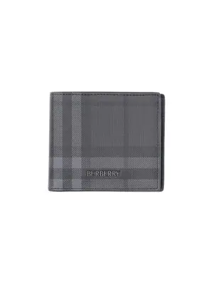 Burberry Bi-fold Wallet "check - Gray