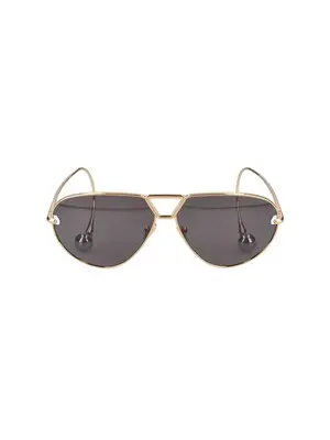 Bottega Veneta Bottega Veneta Aviator Sunglasses With Teardrop Design Gold