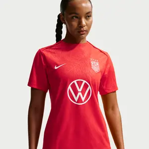 Nike Uswnt Academy Pro Dri-fit Soccer Pre-match Short-sleeve Top - Red