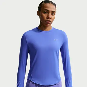 Nike Swift Dri-fit Uv Long-sleeve Crew-neck Running Top - Blue