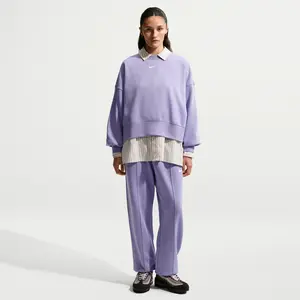 Nike Collection Essentials Oversized Fleece Crew Sweatshirt - Purple