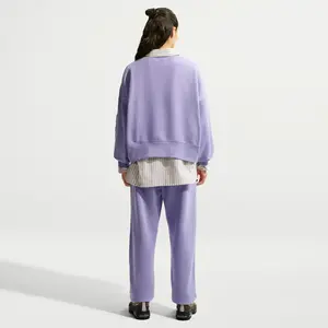 Nike Collection Essentials Oversized Fleece Crew Sweatshirt - Purple